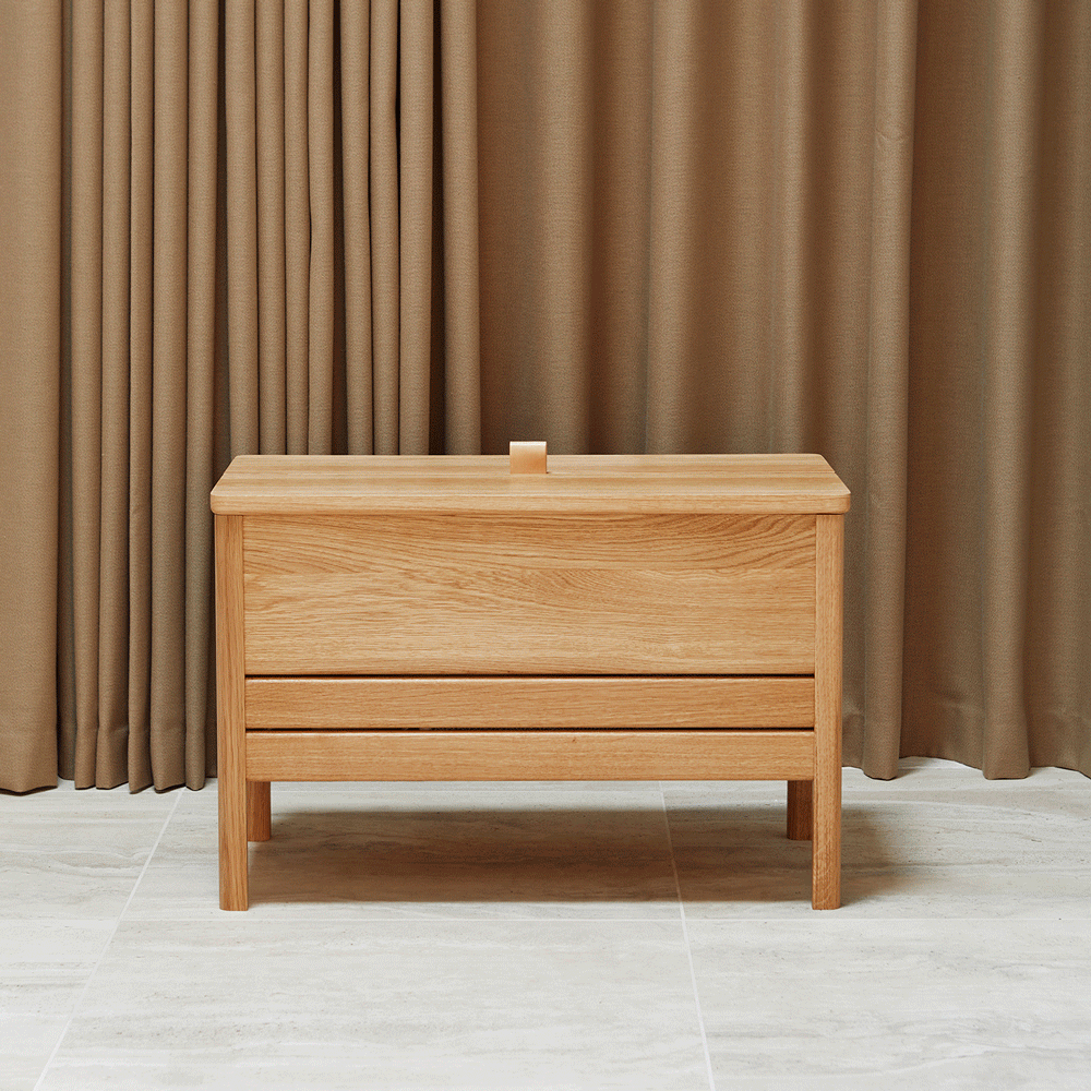 Oak Storage Bench Stylish Danish Design
